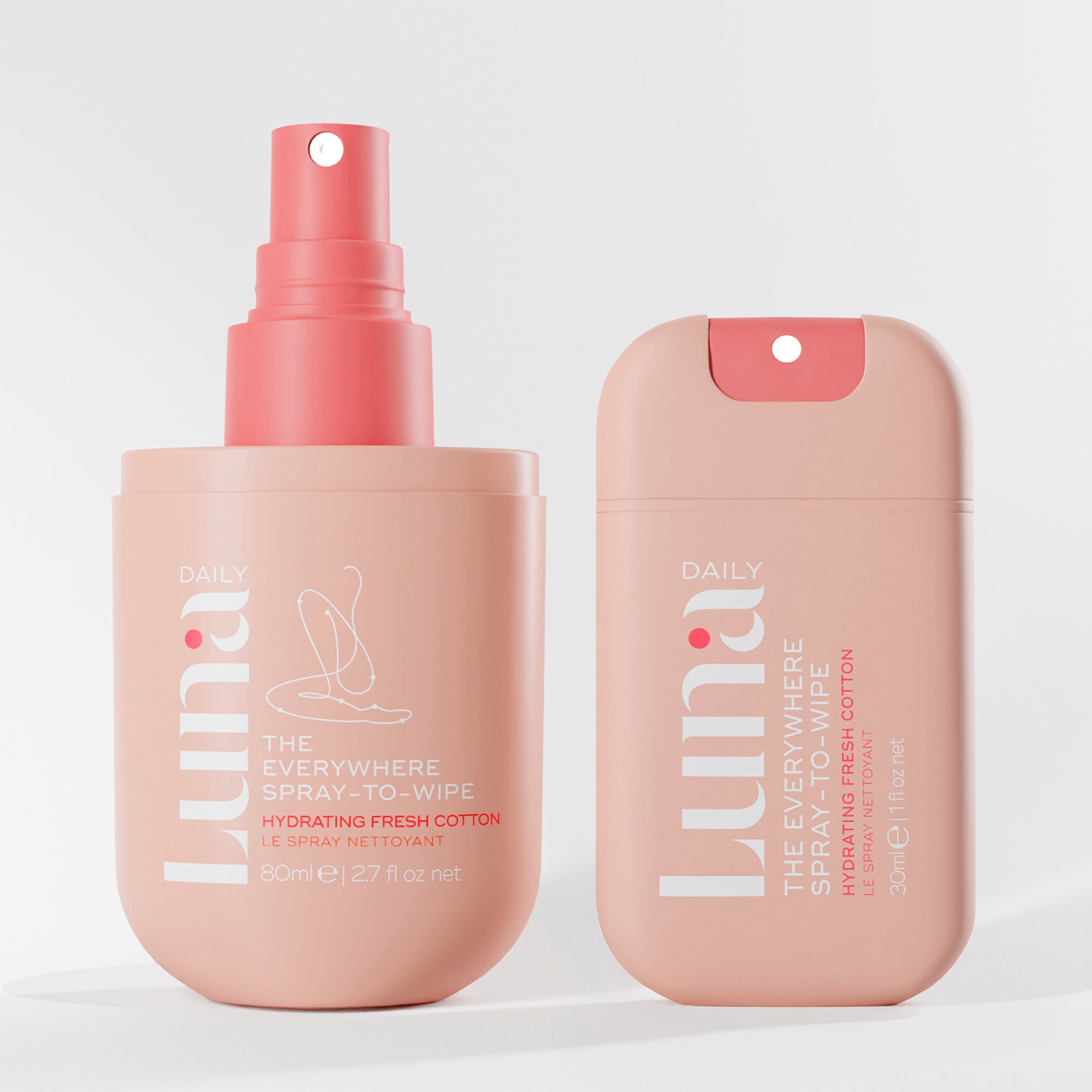 The Everywhere Spray-to-Wipe Minis Collection | Eco-wipe for all skin | Luna Daily